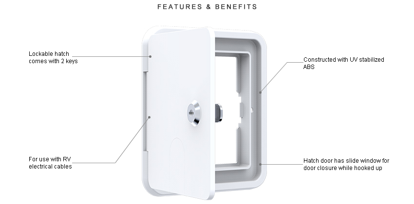SEAFLO ABS Square Cable Hatch RV accessories-SEAFLO