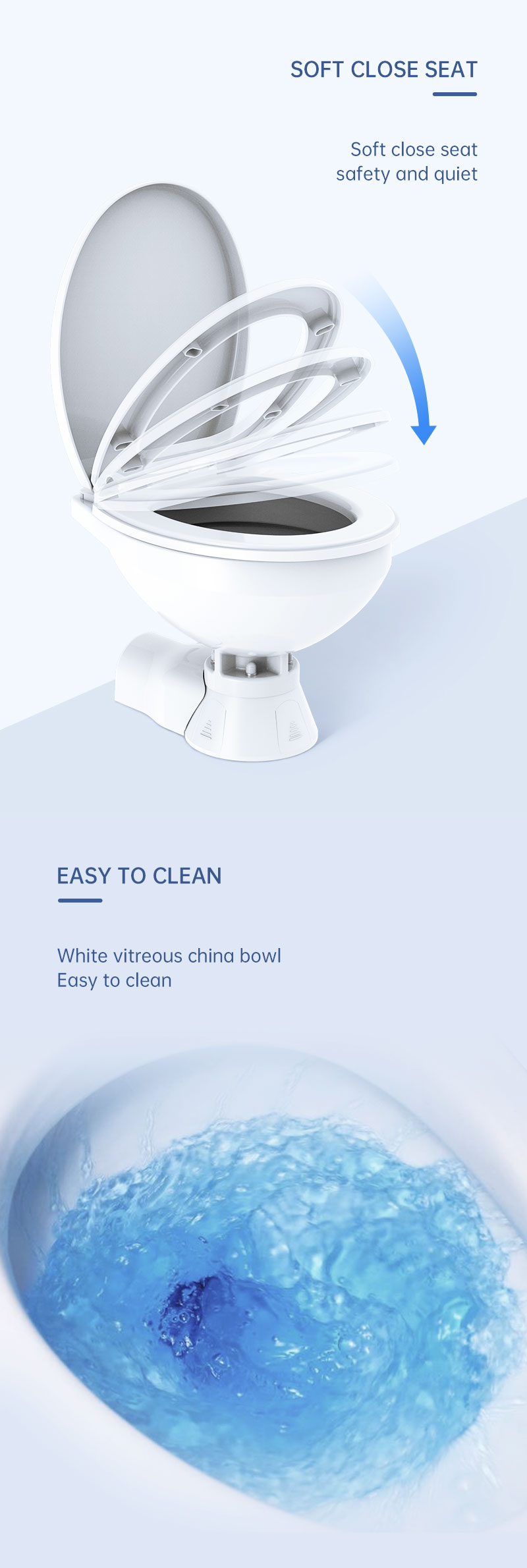 SEAFLO 12v 24v Quiet Flush Electric seawater Toilet Smart Marine Toilet ...