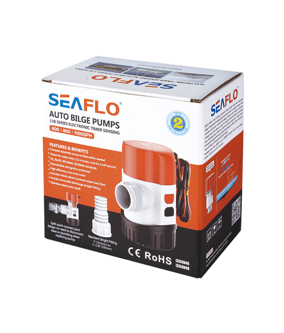 SEAFLO 13B SERIES 600/800GPH Electronic Sensing Automatic Bilge Pump ...
