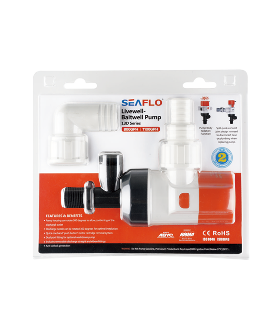 seaflo 13D SERIES 1100GPH LIVEWELL/BAITWELL PUMPS Bait Pump-SEAFLO