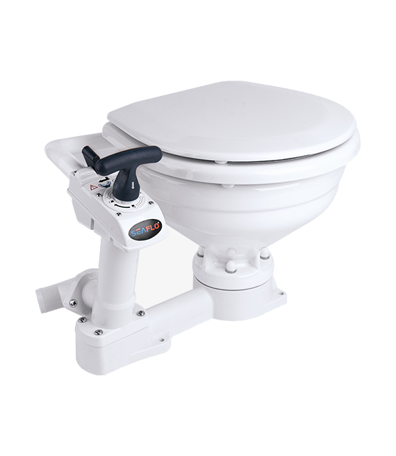 SEAFLO OEM Manually Operated Marine Toilet with comfort seat for marine ...