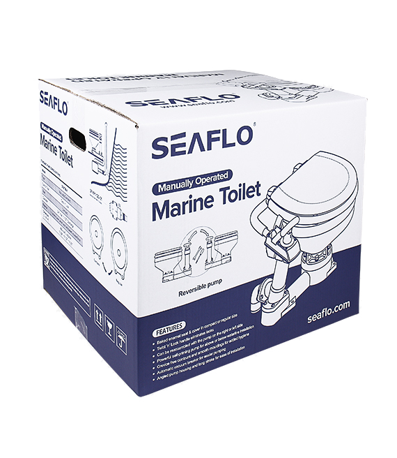SEAFLO OEM Manually Operated Marine Toilet with comfort seat for marine ...