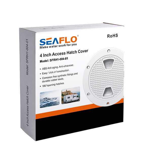 SEAFLO 4" - 8" White Circular Non Slip Inspection Hatch w/Detachable ...