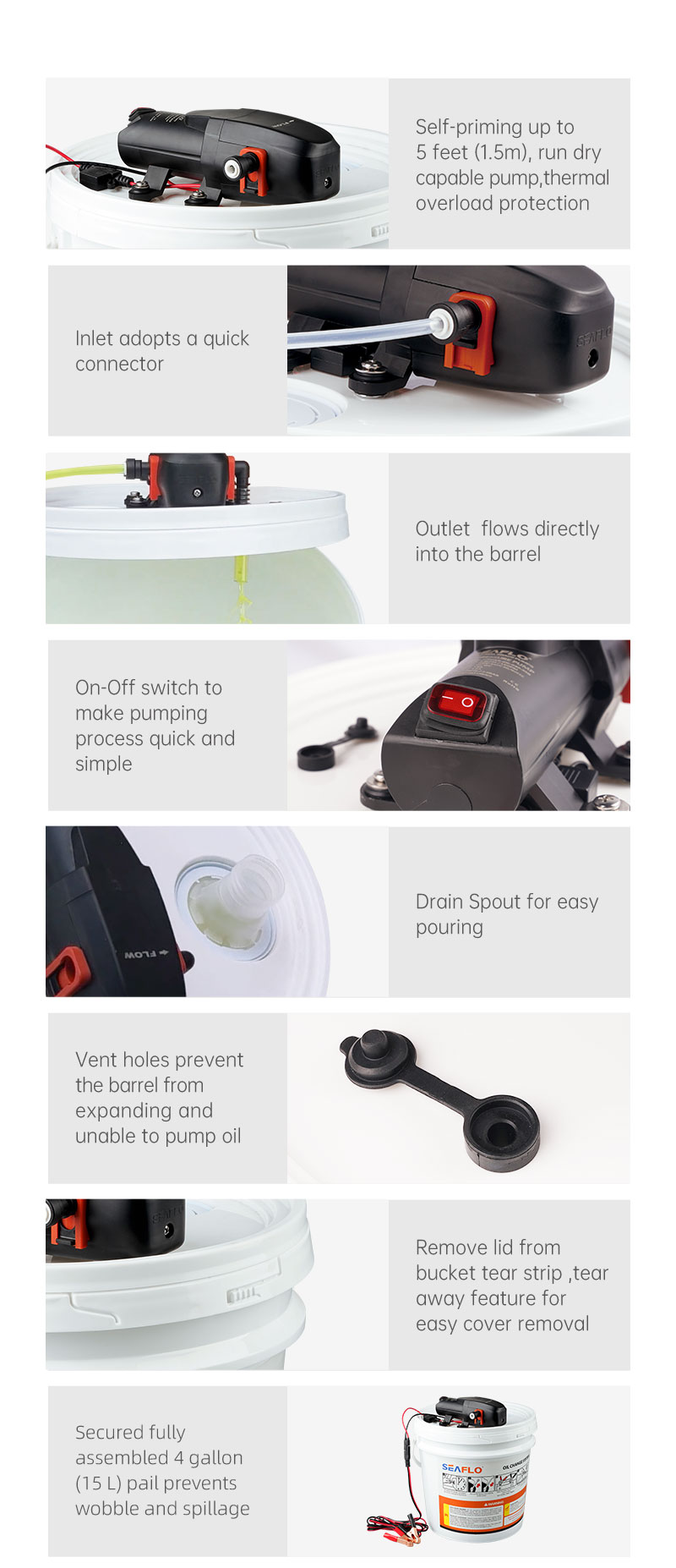 SEAFLO new product DC 12v oil change system 1.5 GPM engine oil change ...