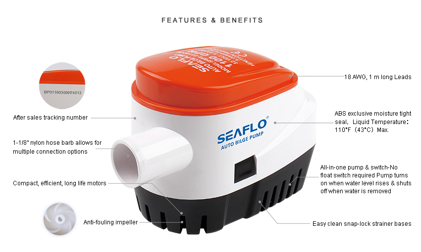 SEAFLO Wholesale bilge pump automatic 600 GPH diesel water pump for ...