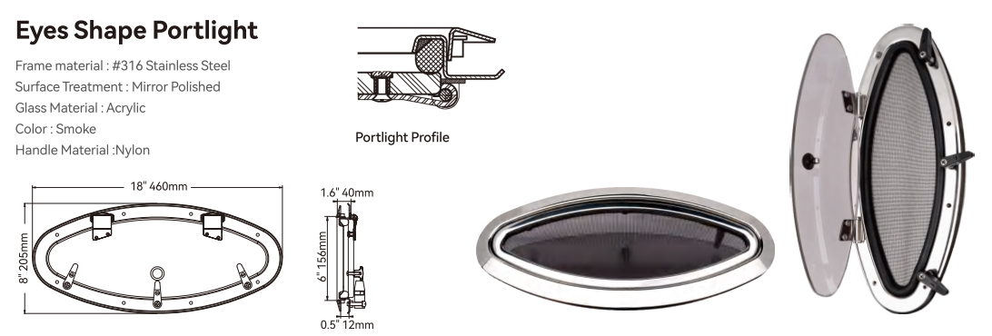 Eys shape portlight-SEAFLO