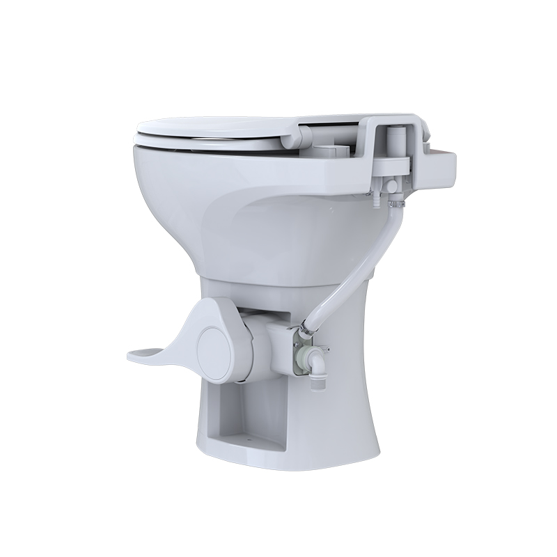 Residential Height RV Toilet-Elongated Ceramic Bowl_SEAFLO-SEAFLO